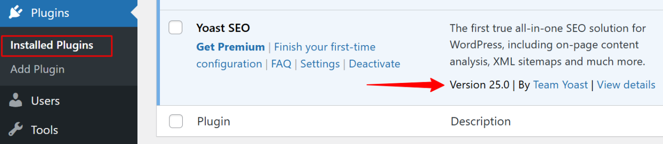 How to check the version of WordPress and your plugins